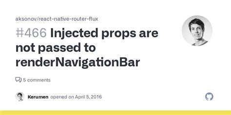 injected props are not passed to rendernavigationbar · issue 466 · aksonov react native router