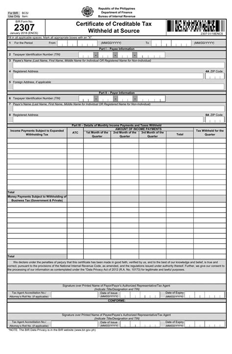 Bir Form 2307 ≡ Fill Out Printable Pdf Forms Online