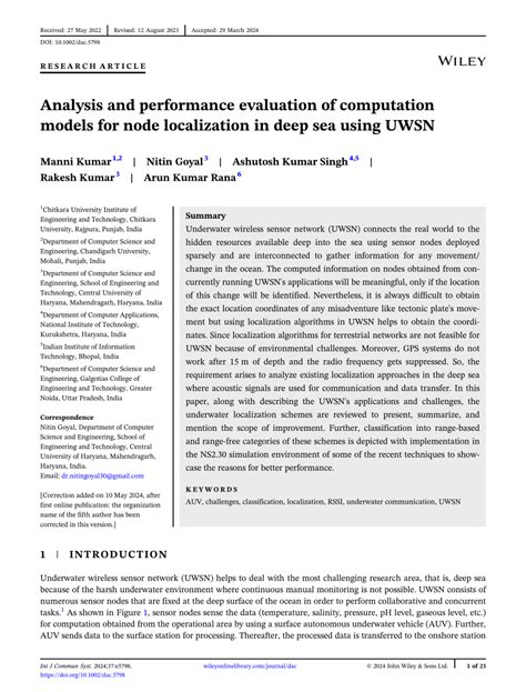 analysis and performance evaluation of computation models for node localization in deep sea