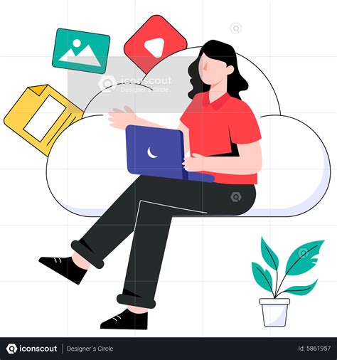 Young Girl Storing Data On Cloud Storage Animation By Design Circle Lottiefiles