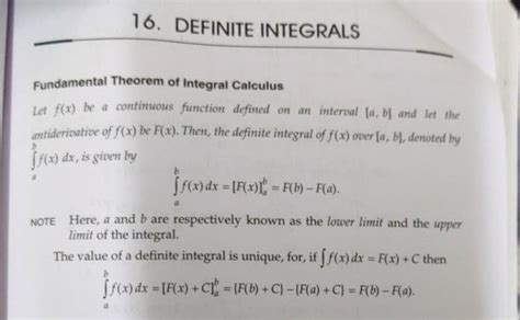 16 definite integrals fundamental theorem of integral calculus let f x