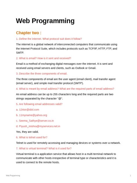 web programming pdf html element internet service provider