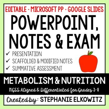 Metabolism And Nutrition PowerPoint Notes Exam Google Slides