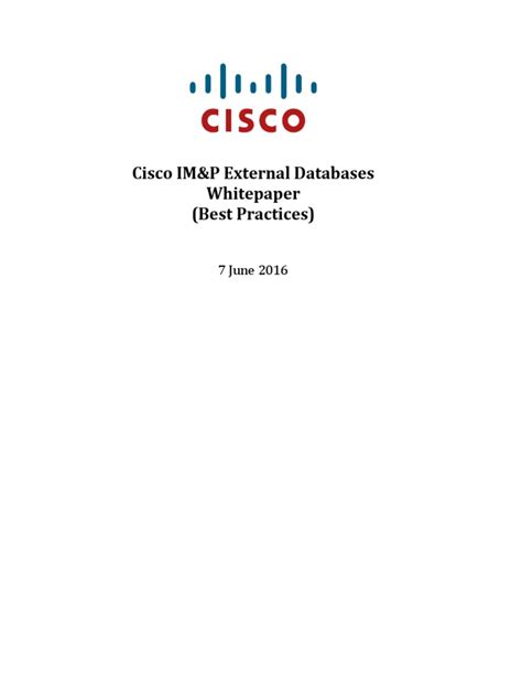 cisco imandp external databases whitepaper pdf databases microsoft sql server