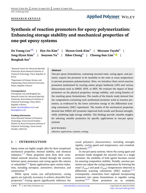 Synthesis Of Reaction Promoters For Epoxy Polymerization Enhancing