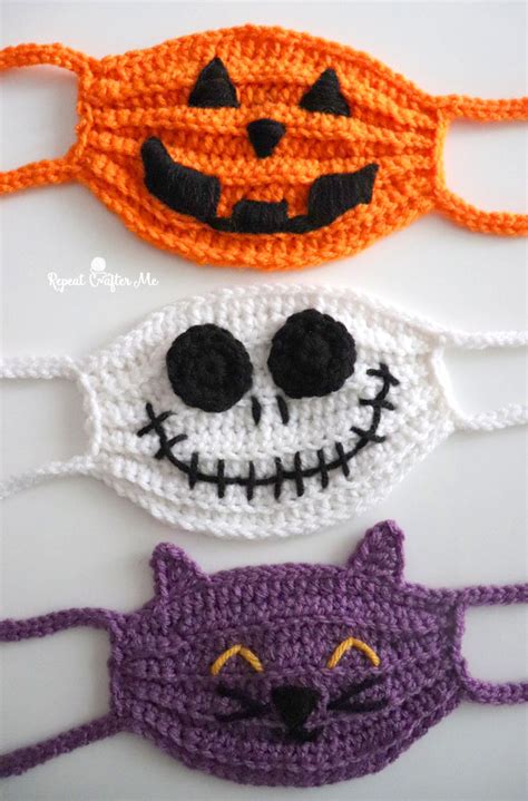 Halloween Crochet Face Masks Repeat Crafter Me Crochet Mask