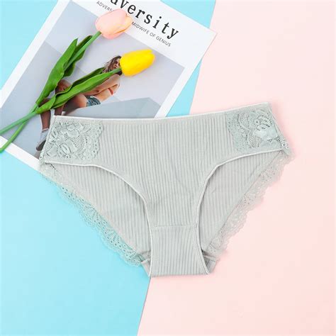 Женские сексуальные хлопковые кружевные трусы плавки с милым бантиком удобное мягкое