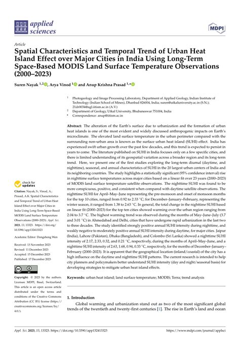 Pdf Spatial Characteristics And Temporal Trend Of Urban Heat Island Effect Over Major Cities