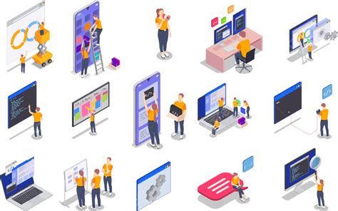 Coding Programming Vector Design Images Colored Programming Coding