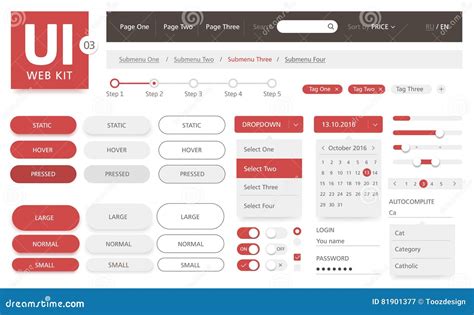 Vector UI Kit Web Template Stock Vector Illustration Of Element