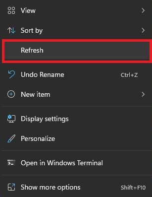 Microsoft Added Refresh Button Back To The Desktop Right Click Context Menu Technoresult
