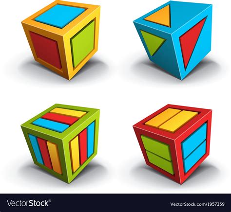 Cube Design Elements Royalty Free Vector Image