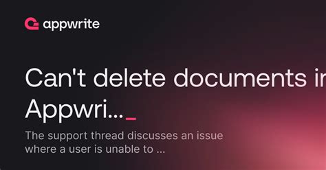 Cant Delete Documents In Appwrite Console Threads Appwrite