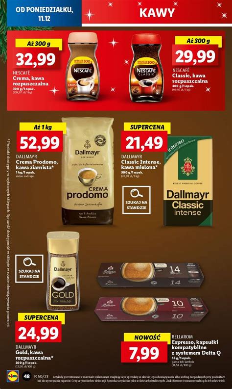 Lidl 11 12 2023 Gazetka kawy espresso kapsułki delta q
