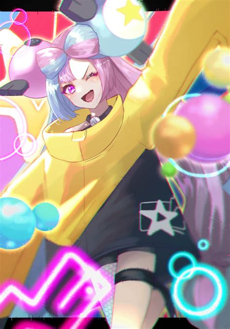 Safebooru 1girl D Absurdres Arm Up Bangs Black Shorts Blurry
