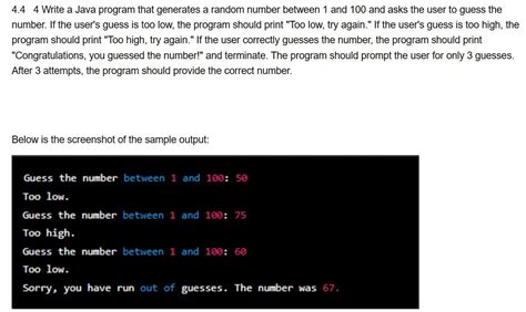 Solved 44 4 Write A Java Program That Generates A Random