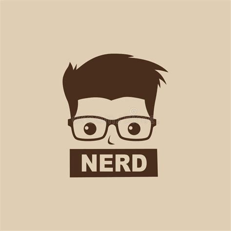Nerd Geek Guy Cartoon Character Sign Logo Vector Stock Vector