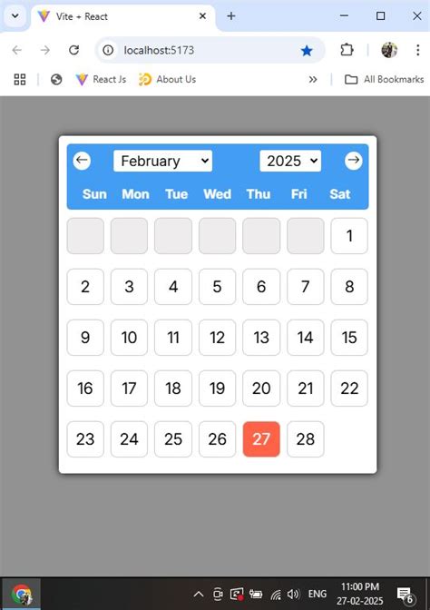 Reactjs Webdevelopment Javascript Reactprojects Calendarcomponent Dharneesh J