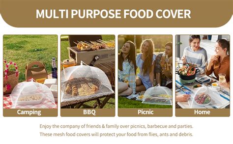 Nepak 6pcs Food Covers Mesh Pop Up 17x17 Food Tents Food Net Cover