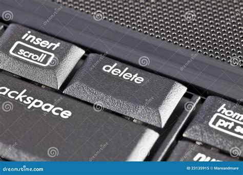 key delete stock image image of black desktop monitor 23135915