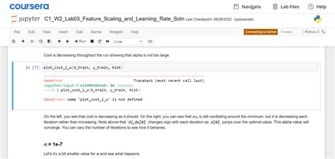 Facing Errors In Optional Lab Supervised Ml Regression And Classification Deeplearningai
