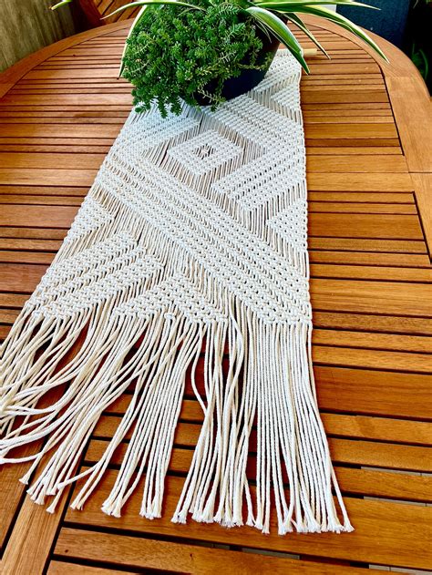 TABLE RUNNER Pattern Macrame Tutorial Colorio Etsy Australia
