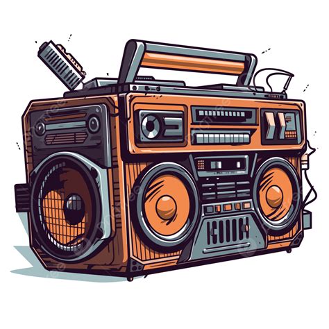 Retro Boombox Cartoon