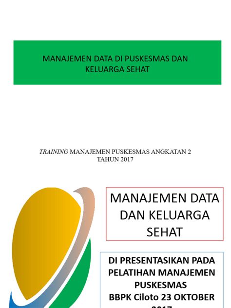 Manajemen Data Puskesmas Dan Pis Pk Pdf