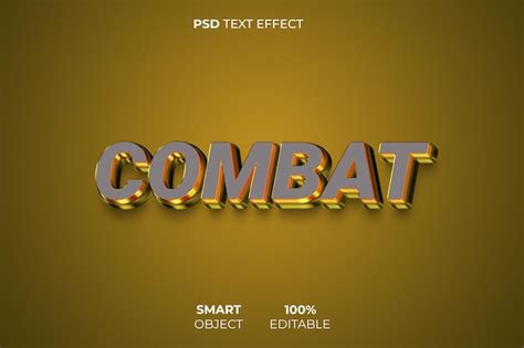 Premium Psd Combat 3d Text Effect