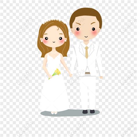만화 일러스트 두 사람 결혼식 웨딩 드레스초대애인 Png 일러스트 무료 다운로드 Lovepik