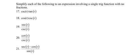 Solved Simplify Each Of The Following To An Expression