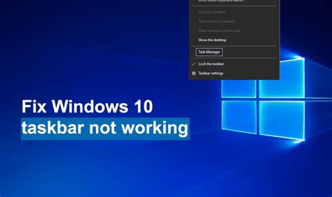 7 ways to fix windows 10 taskbar not working responding or broken