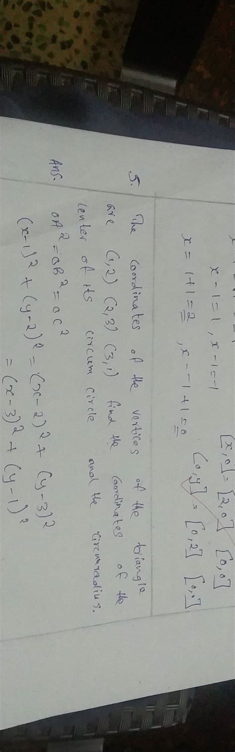 5 The Coordinates Of The Vertices Of The Triangle Are 1 2 2 3 3 1 Fi