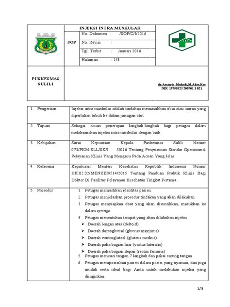 Sop Injeksi Intra Muskular Pdf