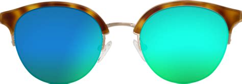 Tortoisegold Narrow Round Semi Rimless Mirrored Sunglasses With Green