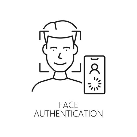 Face Authentication Outline Icon For Mobile Phone 37808281 Vector Art