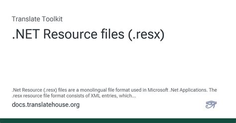 Net Resource Files Resx Translate Toolkit 3147 Documentation