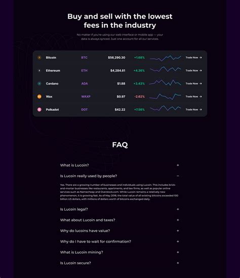 Crypto Currency Web Design Landing Page On Behance