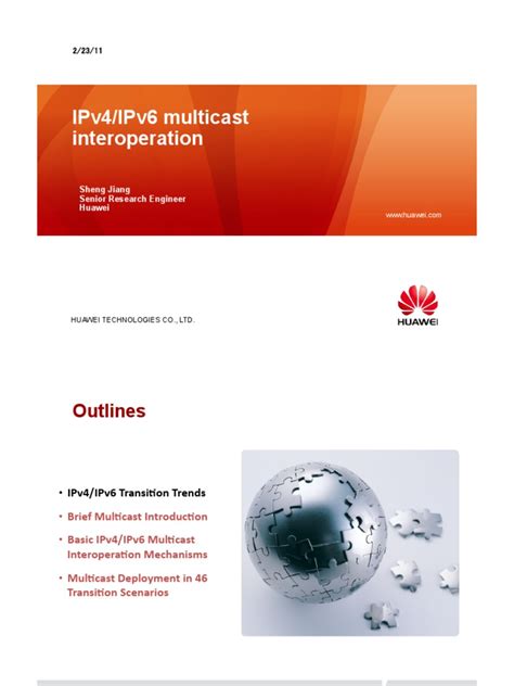 Ipv4 Ipv6 Multicast Interoperation Sheng Jiang Senior Research Engineer Huawei Pdf I Pv6