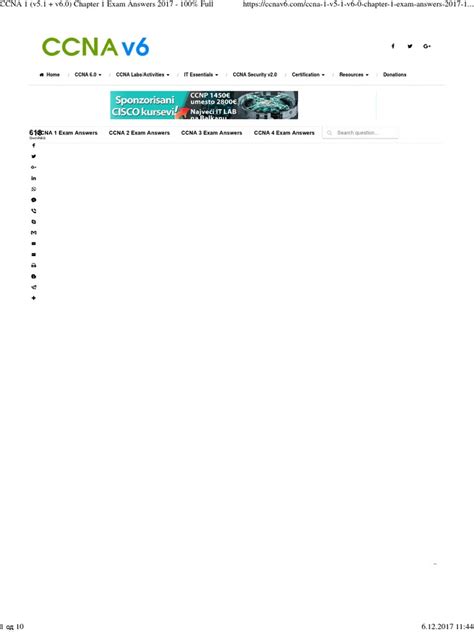 Ccna 1 V5 1 V6 0 Chapter 1 Exam Answers 2017 100 Full Pdf