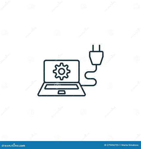 Plug And Work Icon Monochrome Simple Sign From Digitalization