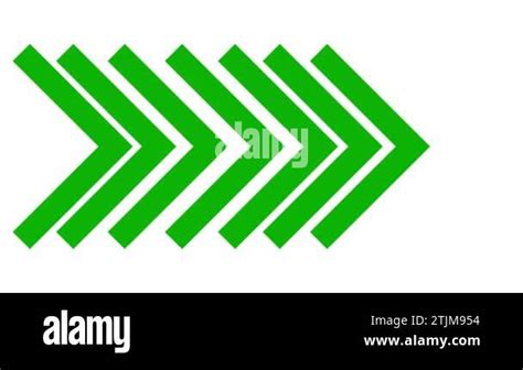 Animated Green Symbol Of Triangular Arrow Flat Striped Icon Points To The Right Looped Video
