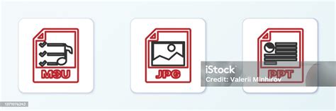 선 Ppt 파일 문서 M3u 및  아이콘을 설정합니다 벡터 0명에 대한 스톡 벡터 아트 및 기타 이미지 0명 가득 찬 개념 Istock