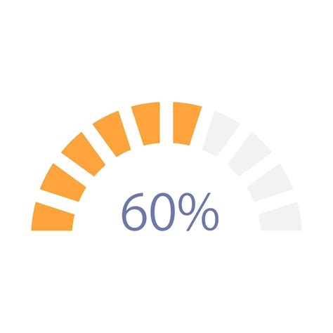 반원형 도넛 인포그래픽 차트 디자인 템플릿 프리미엄 벡터