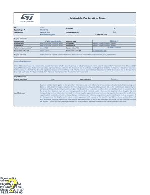 Fillable Online Materials Declaration Form St Com Fax Email Print PdfFiller