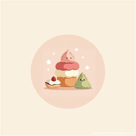 Pastel Pastry Shop Logo Design Stable Diffusion Online