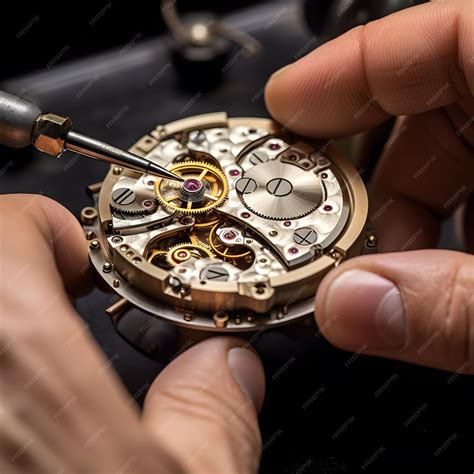Premium Photo A Macro Shot Of A Watchmakers Hands Assembling A Watch