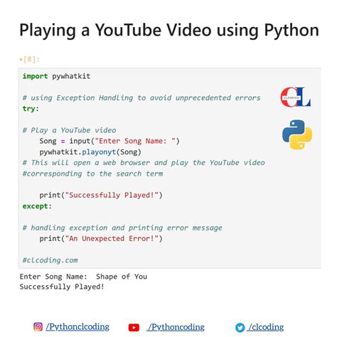 Playing A Youtube Video Using Python Code Gry Nrpu