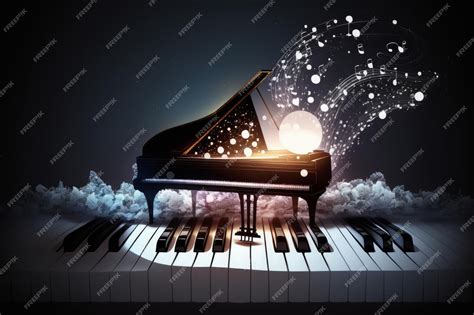 Premium Ai Image Piano And Music Notes On The Background Illustration Ai Generative