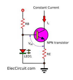Constant Current Circuit Using LED ElecCircuit Com